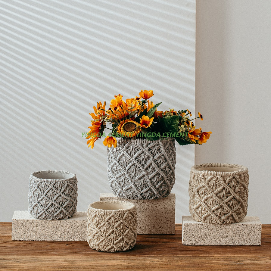 Embossed Succulent Pots Wedding Decor Cement Plant Flower Pot for ...